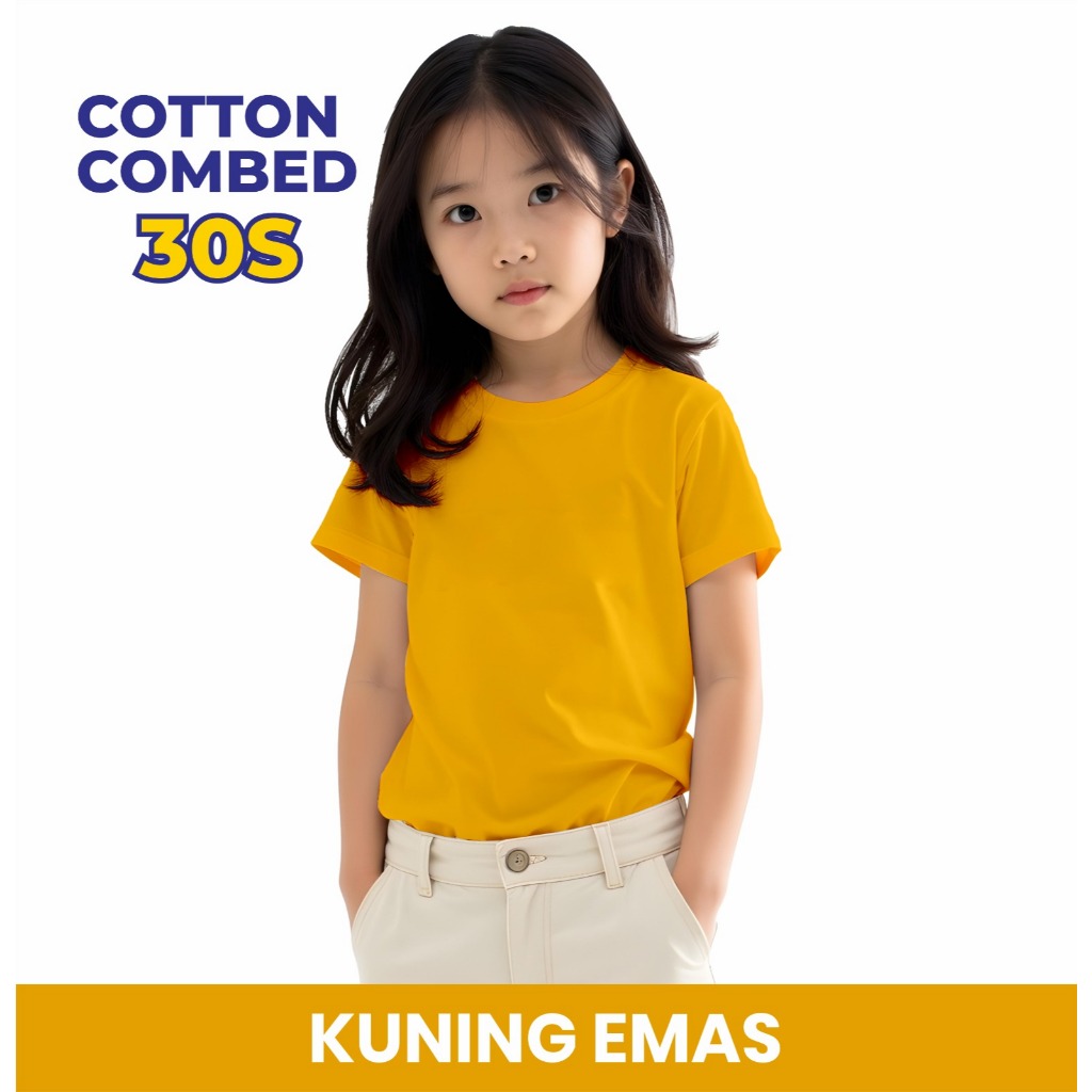 Jual Kaos Anak Polos Kuning Emas / Fashion Anak / Kaos Polos Anak ...