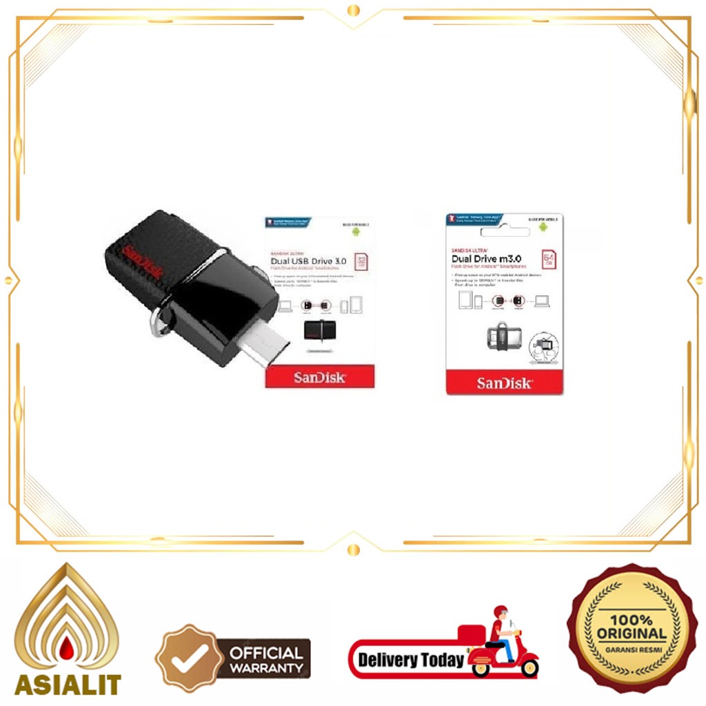 Jual Flashdisk OTG Sandisk 32GB 64GB USB 3.0 Dual USB 32 64 GB Drive ...