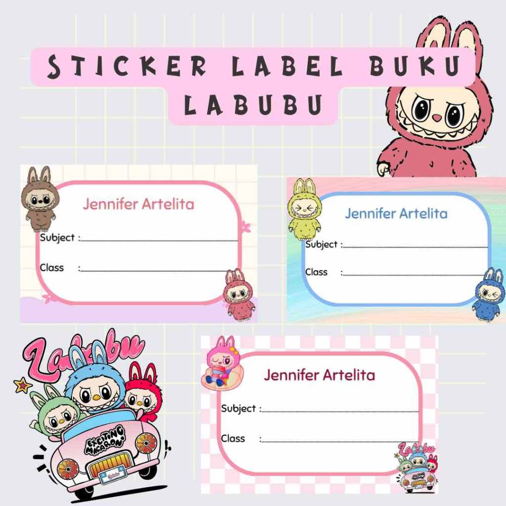 Jual STICKER LABEL BUKU LABUBU - STICKER NAMA - STIKER NAMA LABUBU ...
