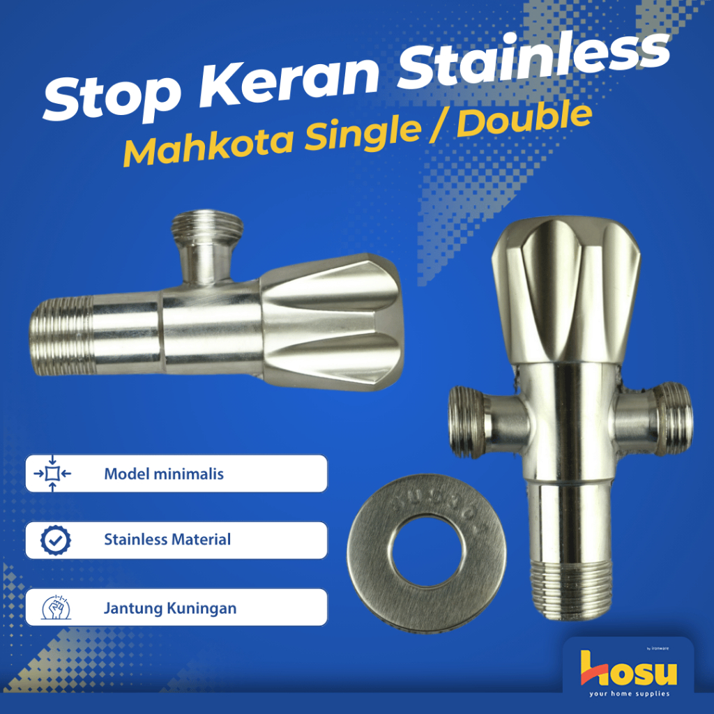 Jual MT Stop Kran Single Double Cabang Jet Shower & Kloset / Kran Mesin Cuci Tahan Karat Stop ...