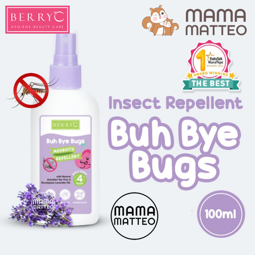 Jual BerryC Buh Bye Bugs Mosquito Repellent + Antibacterial 100ml / Berry C Pengusir Nyamuk ...