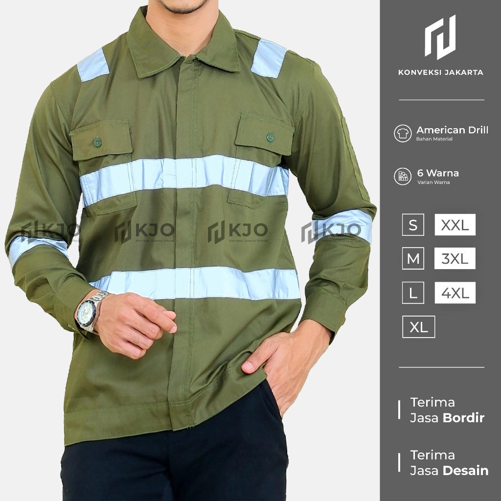 Jual Baju Kemeja Wearpack Seragam Proyek Tambang Safety Lengan Panjang ...