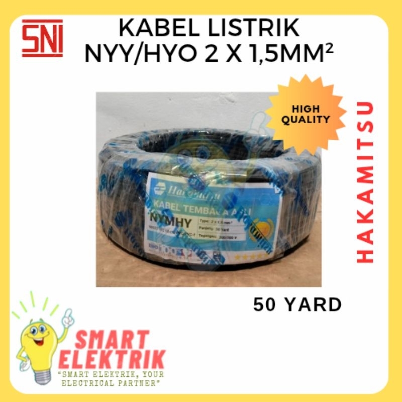 Jual HAKAMITSU - Kabel Serabut NYM/ NYY HYO 2x1.5 SNI 50y Kabel Serabut | Shopee Indonesia