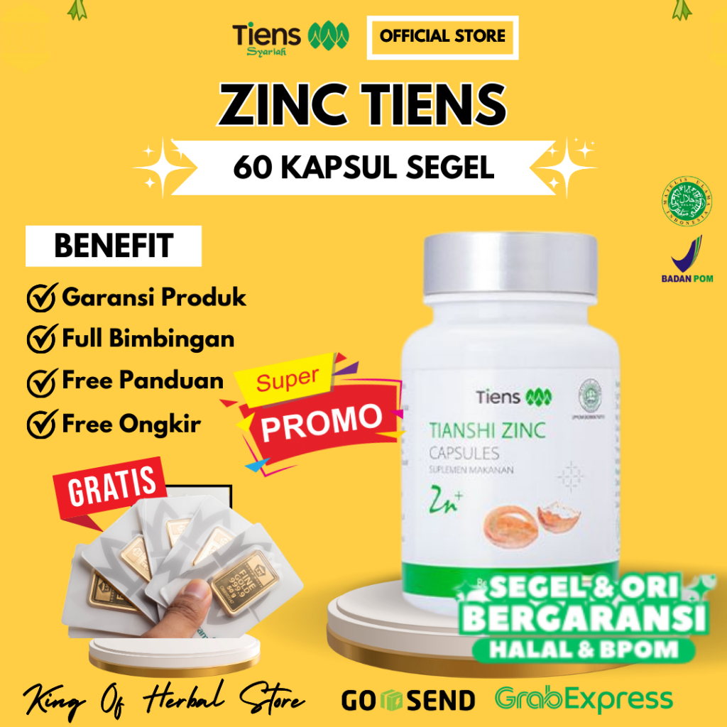 Jual Zinc Tiens Tianshi Original Official Store 60 Kapsul Vitamin Untuk ...