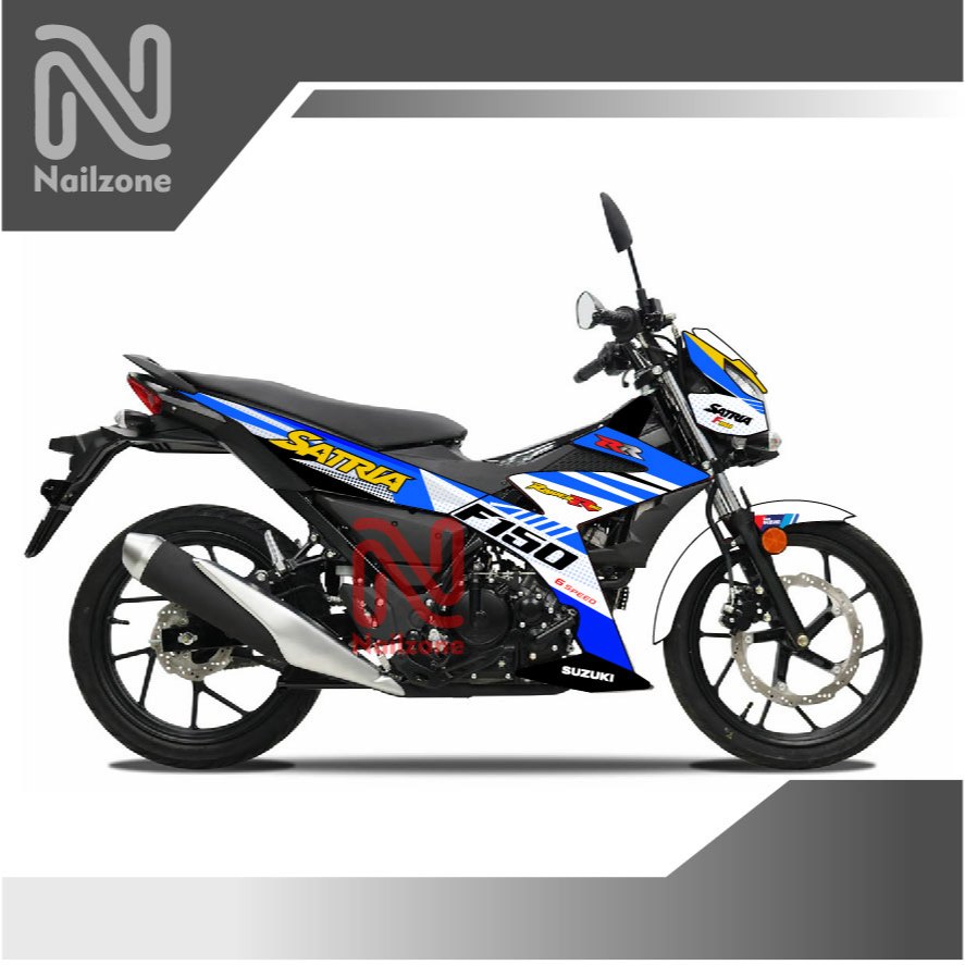 Jual Custom sticker Decal full body SATRIA FU STRIPE BIRU PUTIH ...