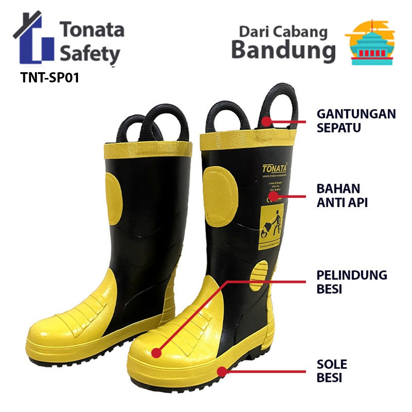 Jual Sepatu Pemadam Kebakaran Tonata / Safety Fire Boot - 39 | Shopee ...