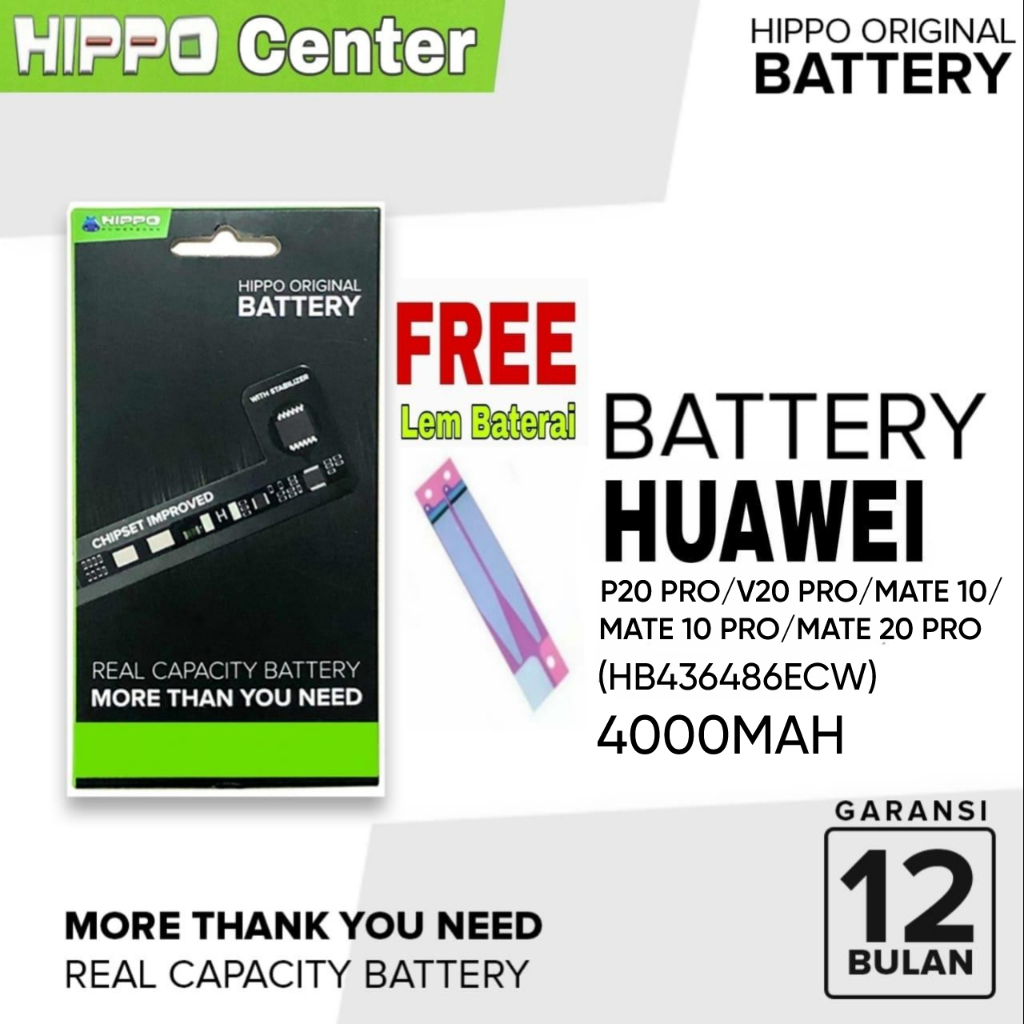 Jual Hippo Baterai Huawei P20 Pro / V20 Pro / Mate 10 / Mate 10 Pro / Mate 20 Pro ( HB436486ECW ...