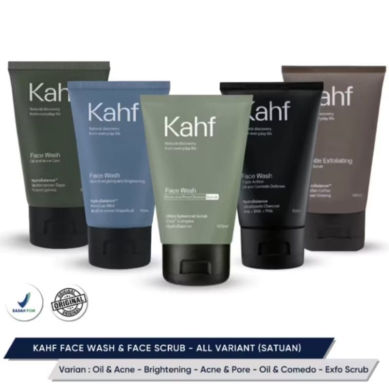 Jual KAHF face wash&face scrup pria all variant 50ml&100ml | Shopee ...