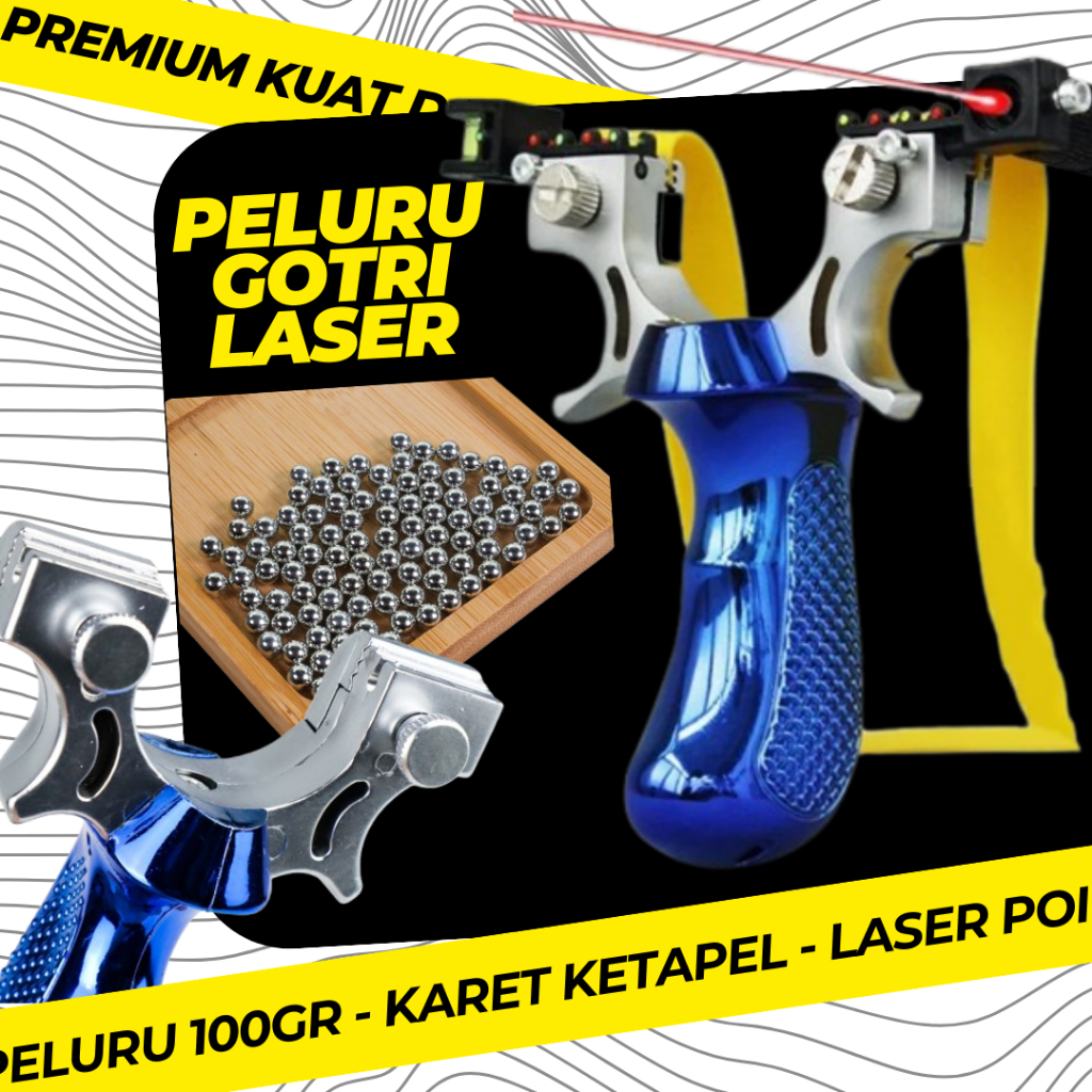 Jual Ketapel Tactical Laser dgn Peluru Gotri 100 GR + Karet Latex ...