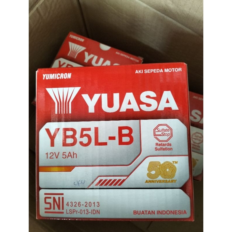 Jual aki YUASA YB5LB aki basah aki grand 100%ORIGINAL kemasan baru | Shopee Indonesia