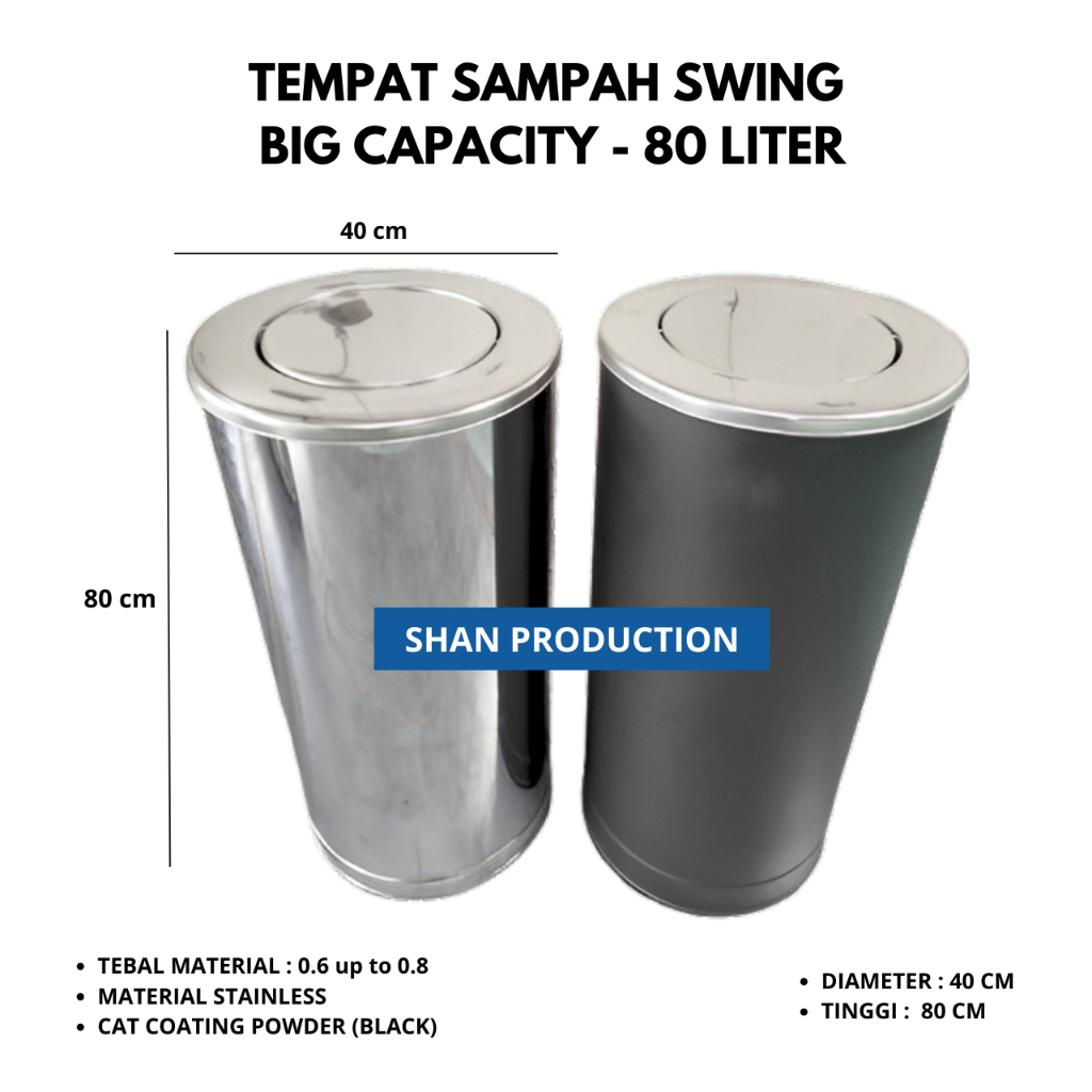 Jual FREE PACKING KAYU - Tempat Sampah 80 Liter Big Capacity Tutup ...