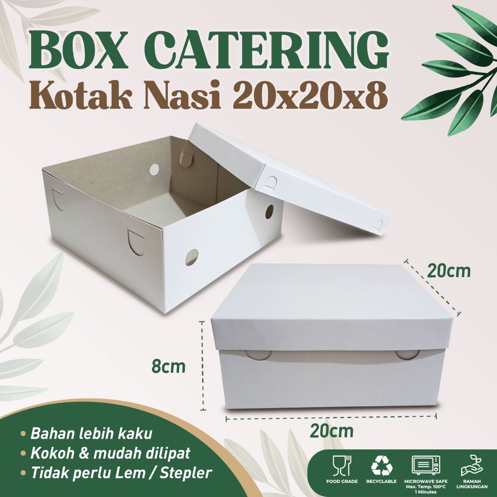 Jual DUS BOX CATERING / DUS BOX NASI / DUS BOX SNACK Ukuran 20x20x8 ...