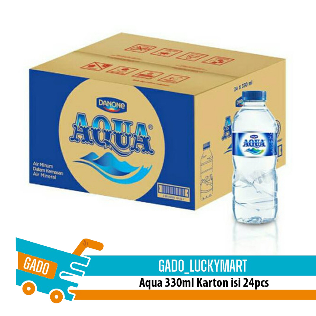 Jual Aqua botol 330ml 1 dus/ aqua 330ml/ air mineral 330ml dus karton ...