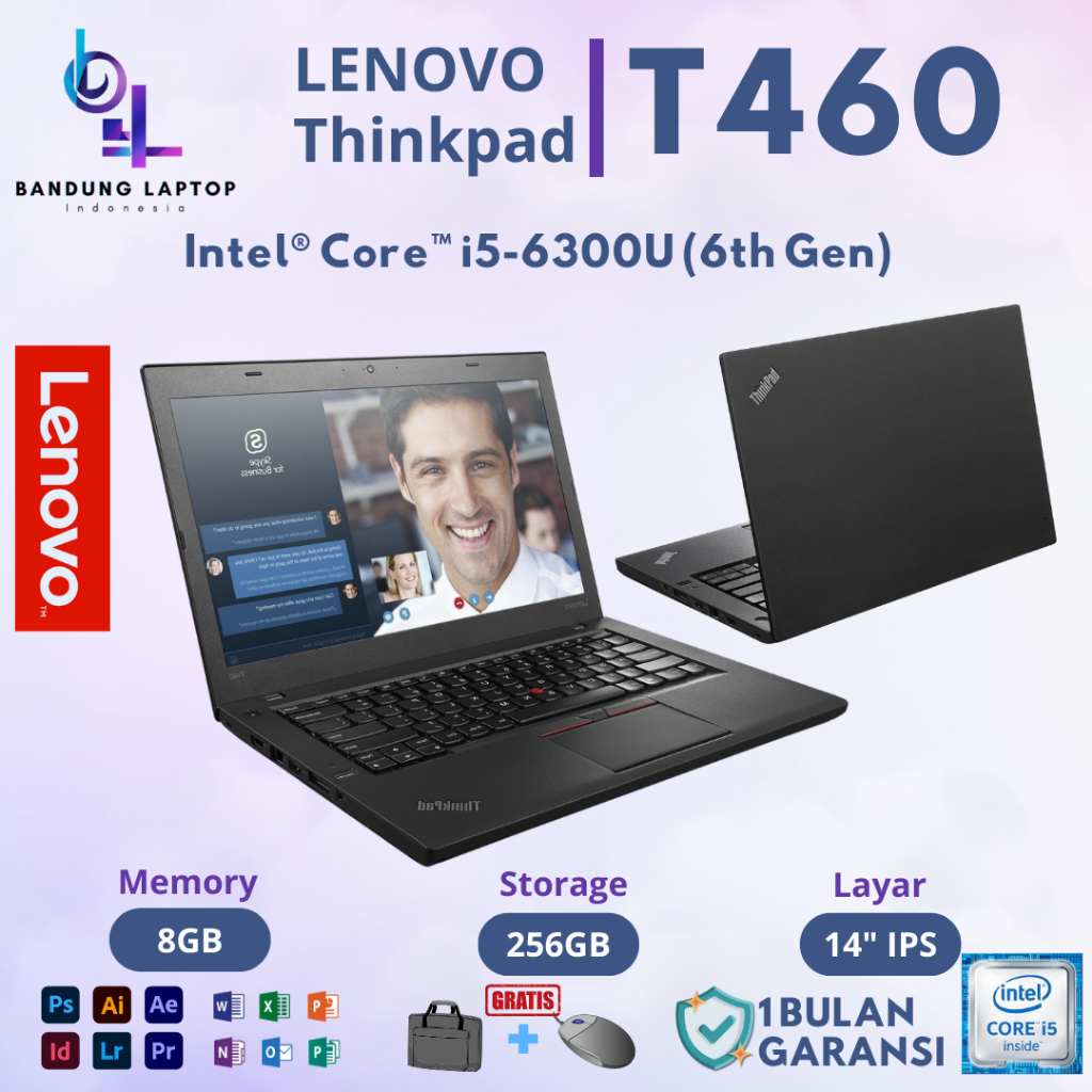 Jual Laptop LENOVO ThinkPad T460 Core i5 Gen 6, RAM 8GB, SSD 256GB ...