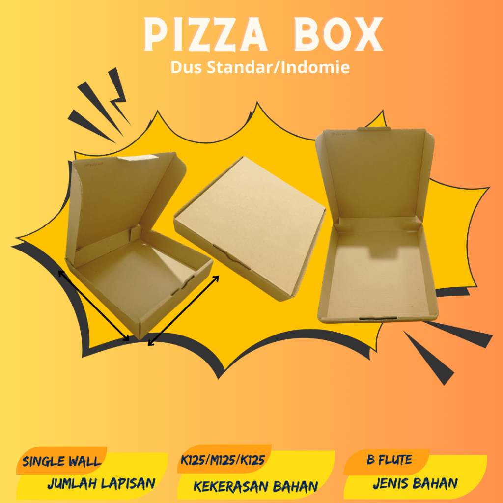Jual Dus pizza | pizza box polos ukuran 22x22x4,5 cm | Shopee Indonesia