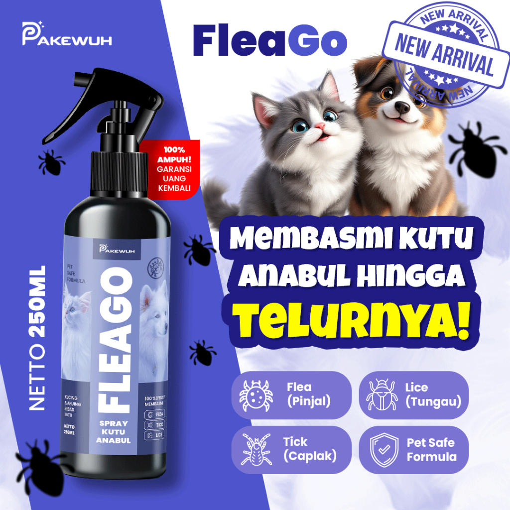Jual PAKEWUH - FLEAGO Spray Pembasmi Kutu Anabul Flea Repellent Spray ...