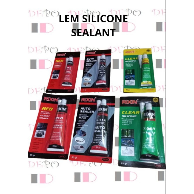 Jual Lem Silicone Sealant Bening Kaca Besar Kecil/ Lem Kaca 85gr 35gr ...