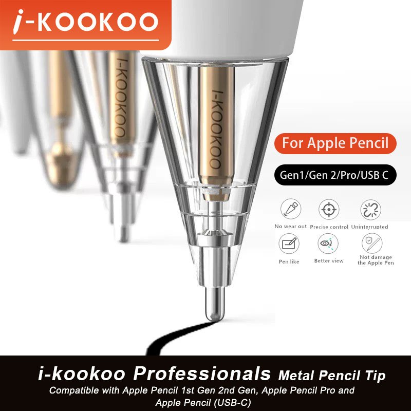 Jual i-kookoo Apple Pencil Nibs,Metal Tip For Apple Pencil 2nd ...