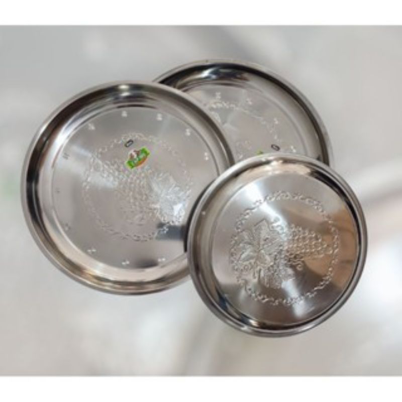 Jual Nampan / Tampah / Tray / Talam / Baki Bulat Stainless Steel 40cm ...