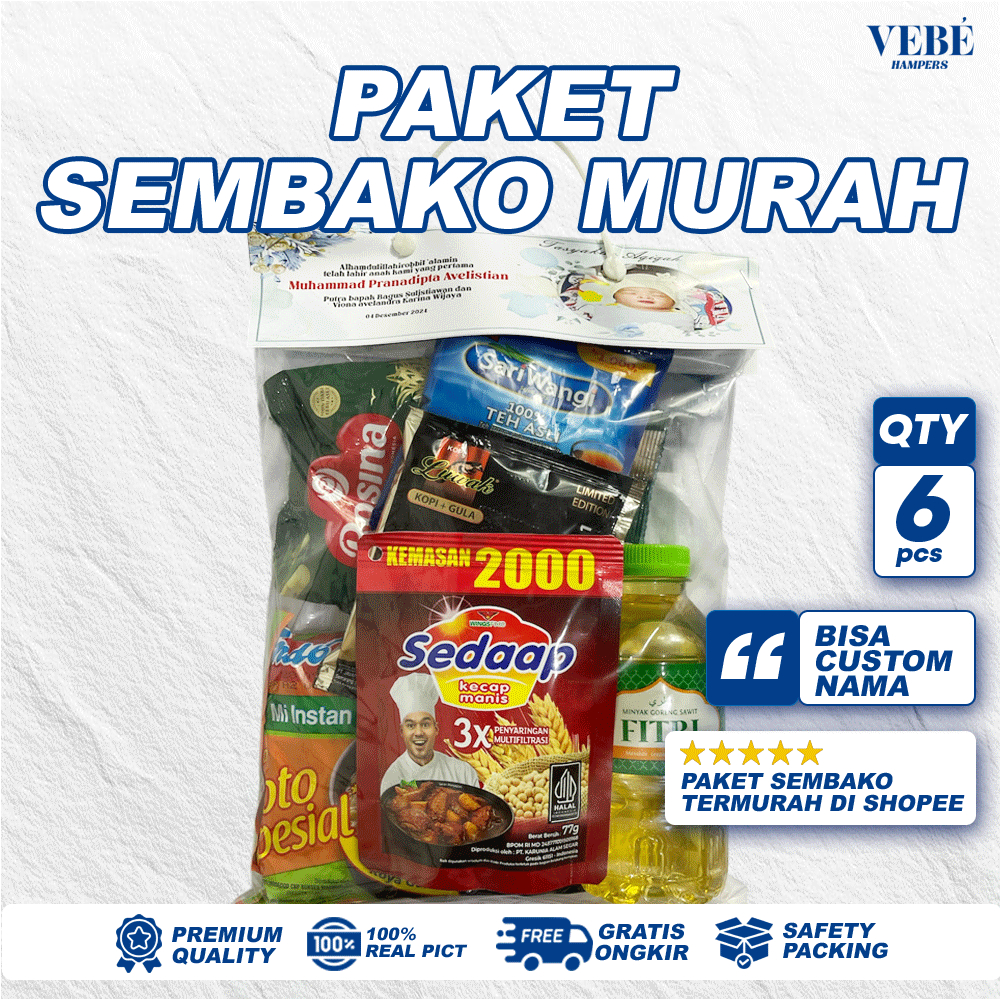Jual Paket Sembako Premium Murah Hampers Pengajian Santunan Syukuran Idul fitri ( VB 2 ...