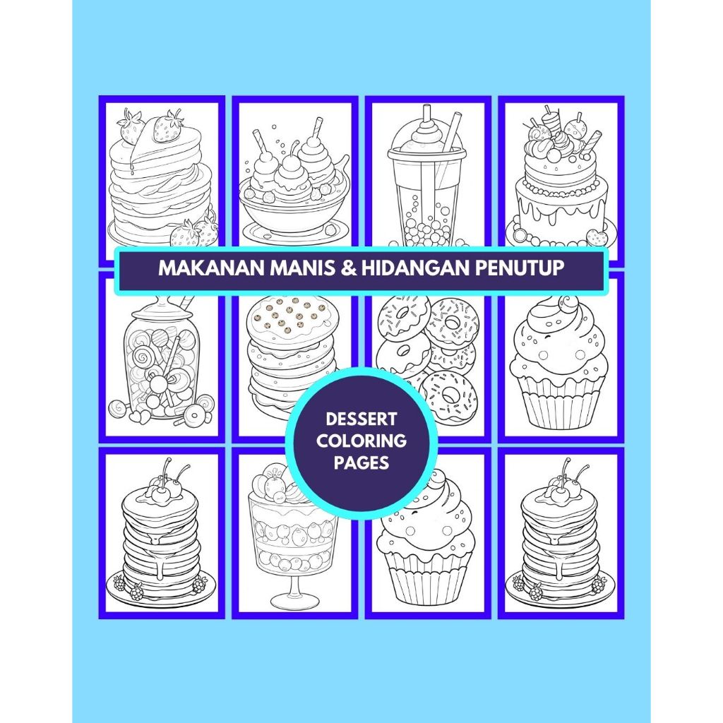 Jual Gambar Mewarnai A5 / MAKANAN MANIS DAN HIDANGAN PENUTUP / Buku ...