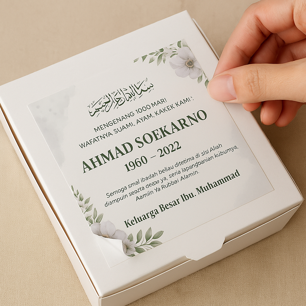 Jual Kartu/Stiker Syukuran Tahlil - Kartu/Stiker Haul Kematian - Stiker ...