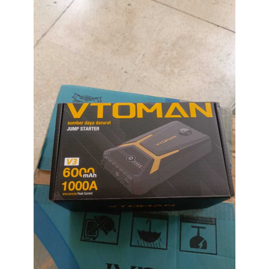Jual Vtoman V3 Pro 6000mAh Jump Starter Dengan Tombol Boost Jumper Aki ...