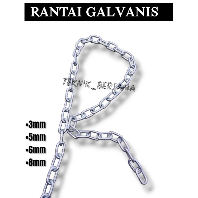 Jual Rantai Besi pagar Galvanis Rantai Gembok Pagar Serbaguna 6mm ...