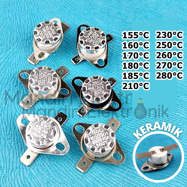 Jual Termostat Keramik Thermostat 150 160 170 180 185 250 C 250V 10A Bimetal Sensor Suhu 250 ...