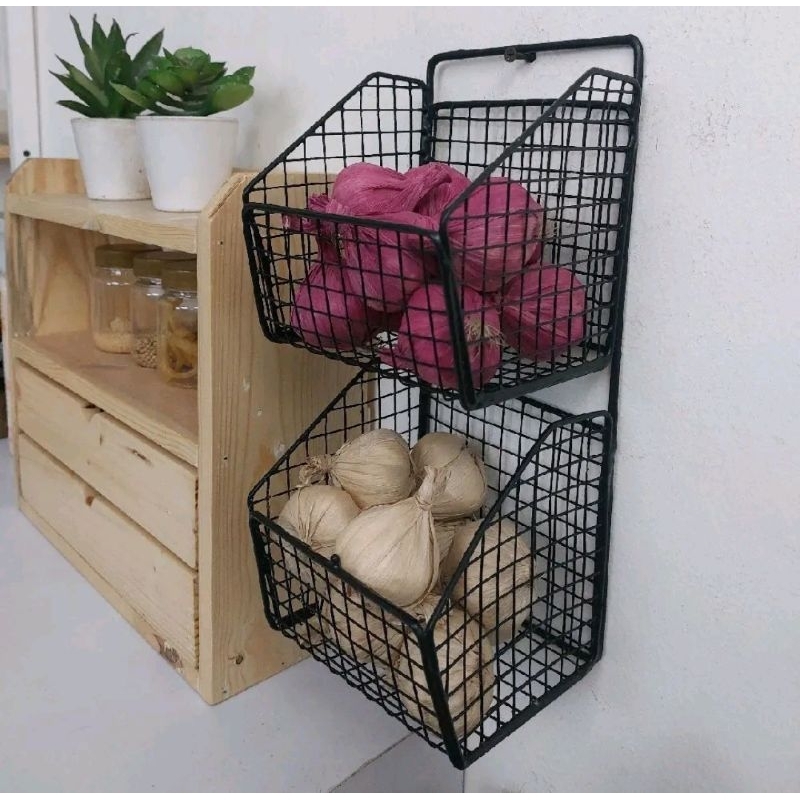 Jual RAK VERTIKAL 2SUSUN RAK BESI JARING SERBAGUNA | Shopee Indonesia