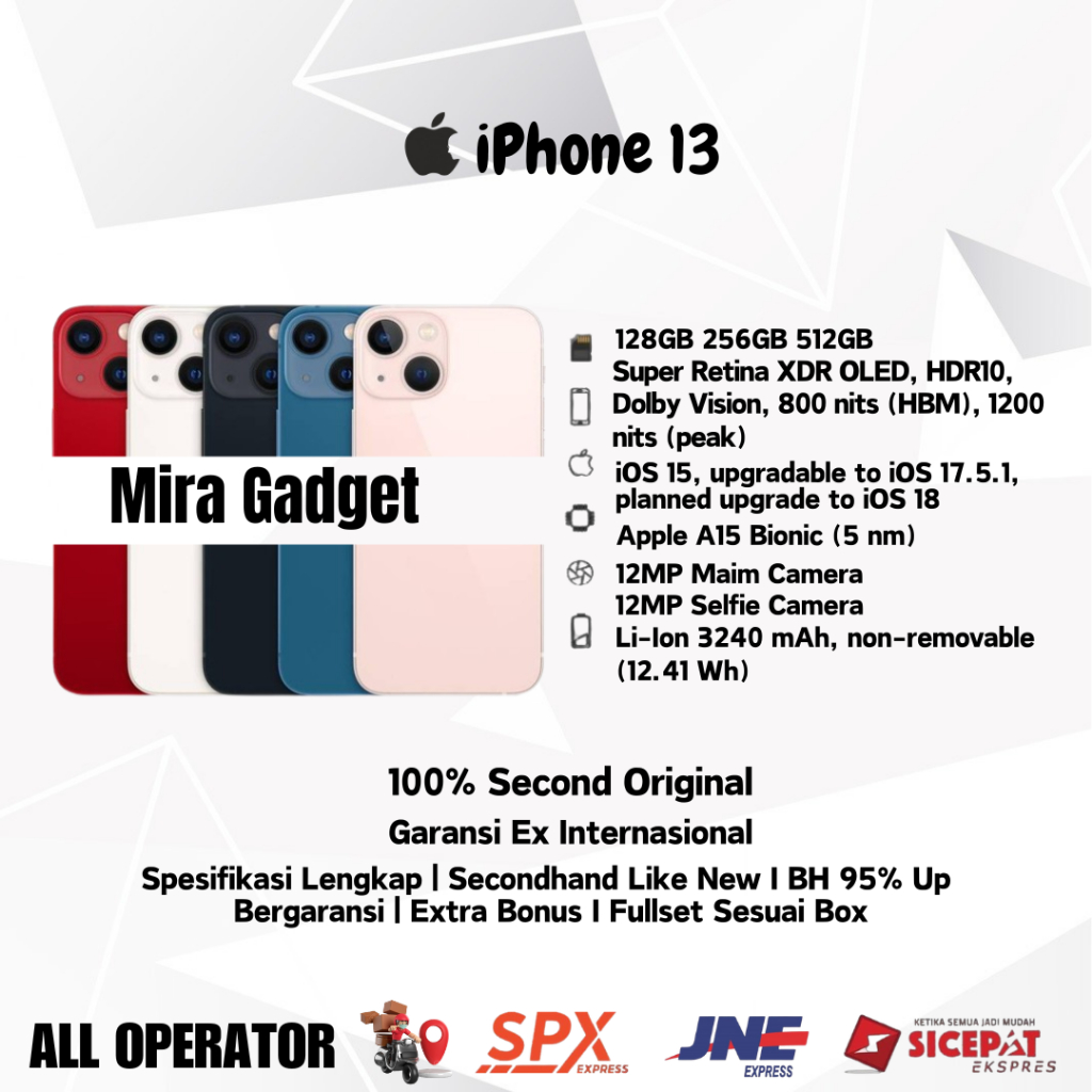 Jual 13 128GB 256GB 512GB SECOND ORIGINAL BEKAS FULLSET LIKE NEW | Shopee Indonesia