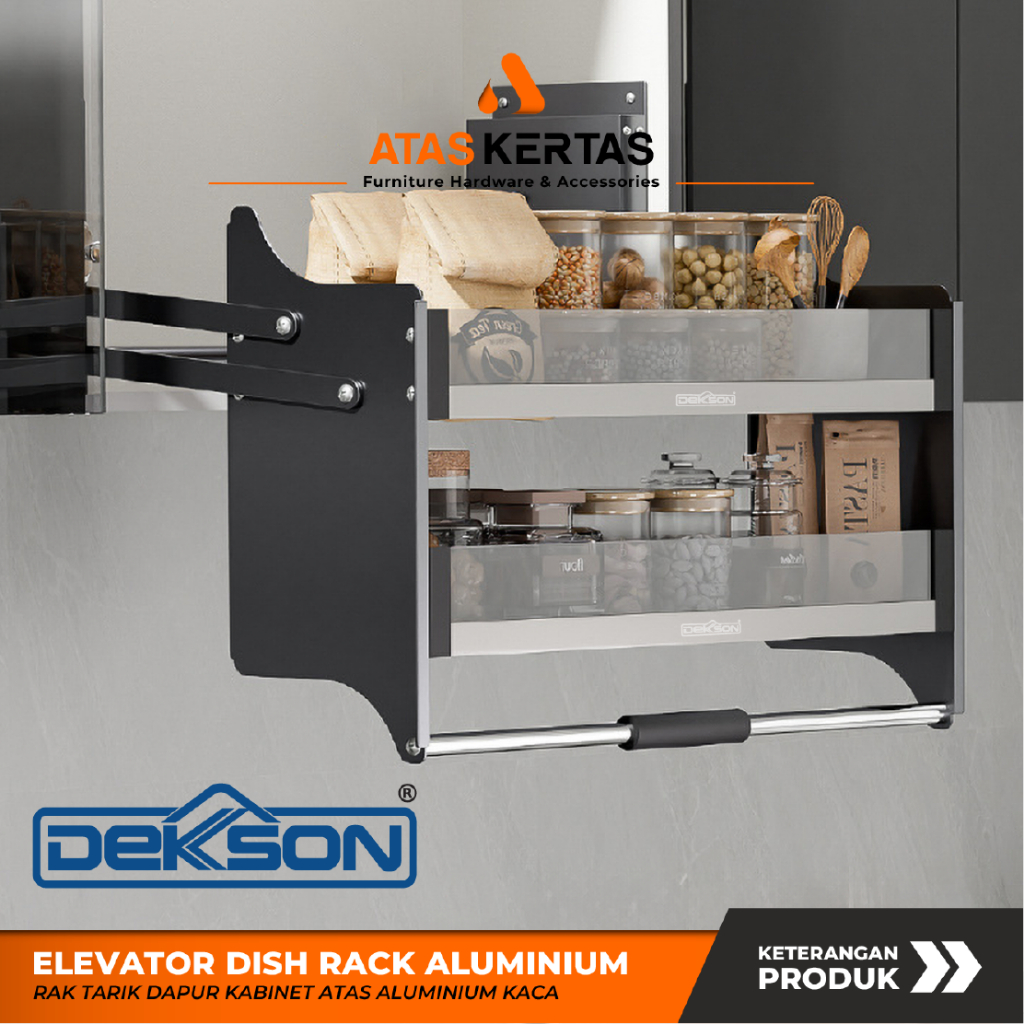 Jual rak piring tarik kitchen set atas DEKKSON - Elevator dish rack ...
