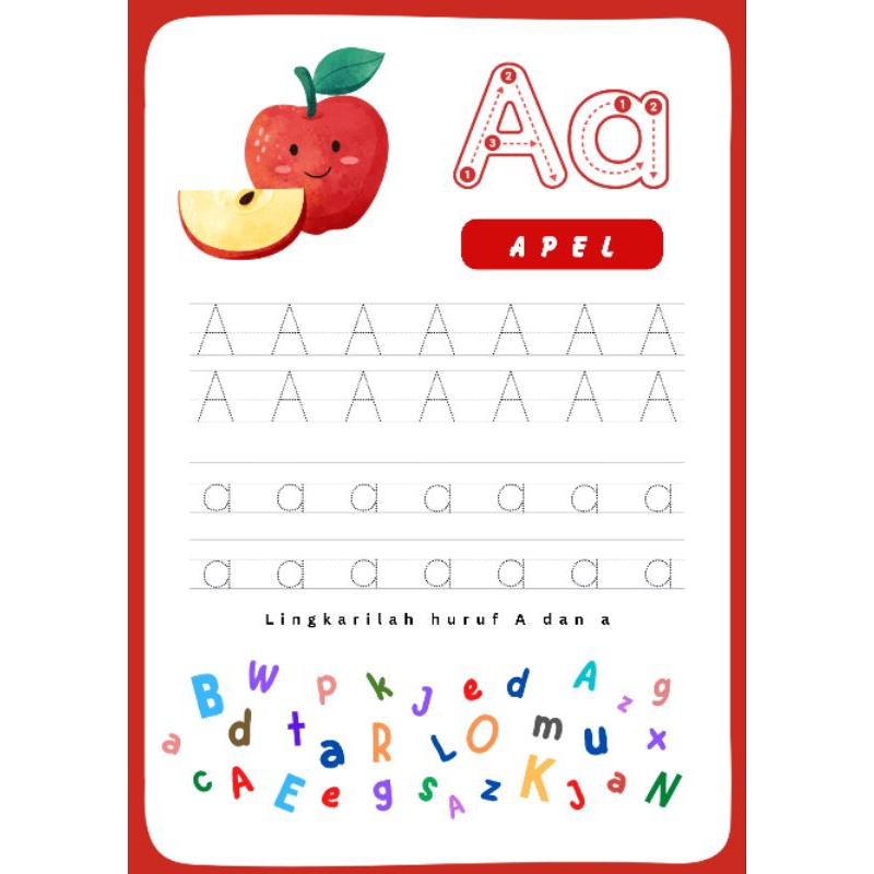 Jual Worksheet menulis huruf abjad untuk paud / tk | Shopee Indonesia