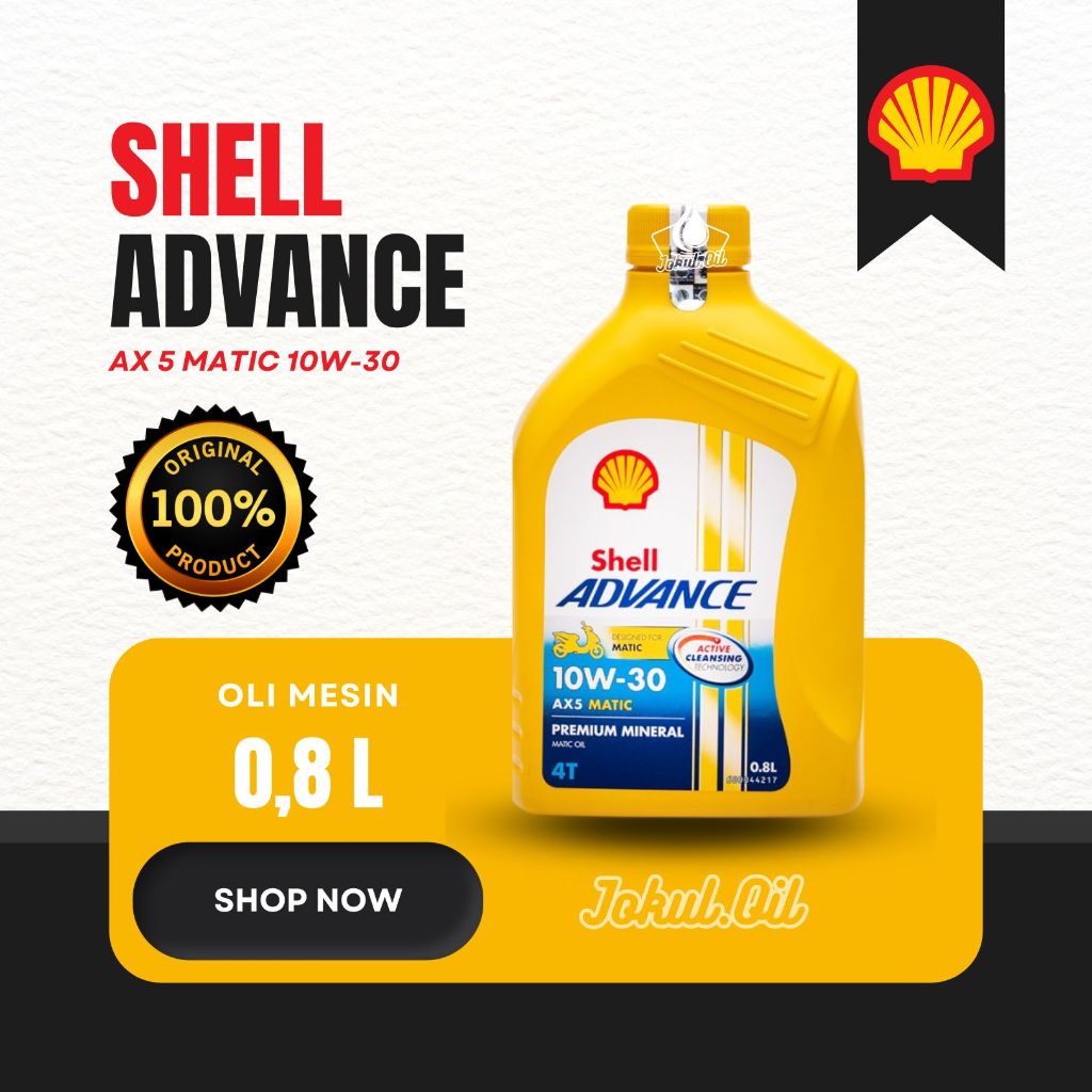 Jual Oli Mesin Honda Shell AX5 Matic 10W-30 Synthetic Based (0.8L) | Shopee Indonesia
