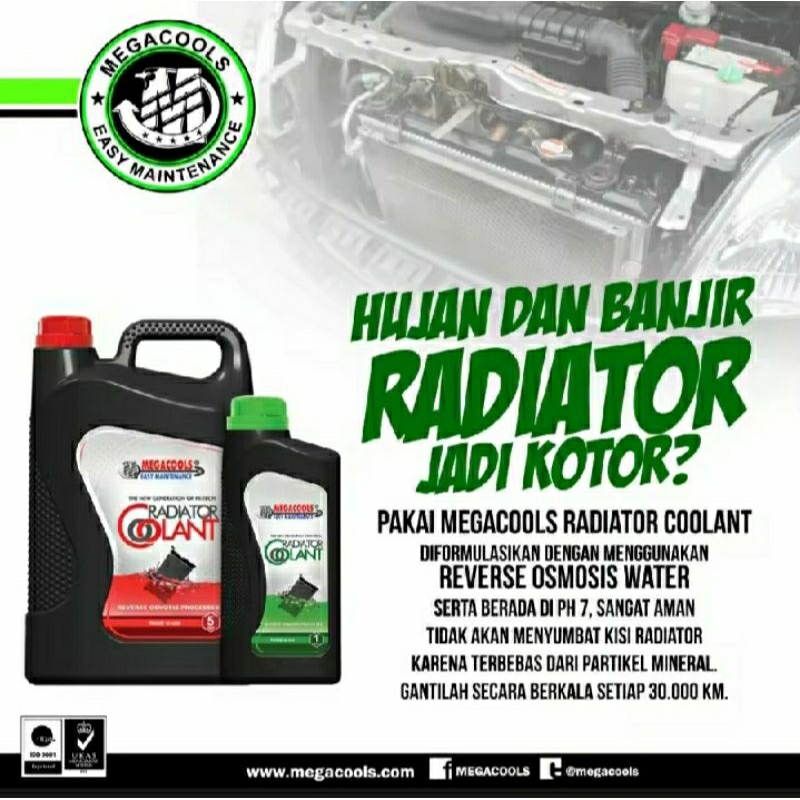 Jual Air Radiator Coolant Megacools Hijau/Merah 5 liter | Shopee Indonesia