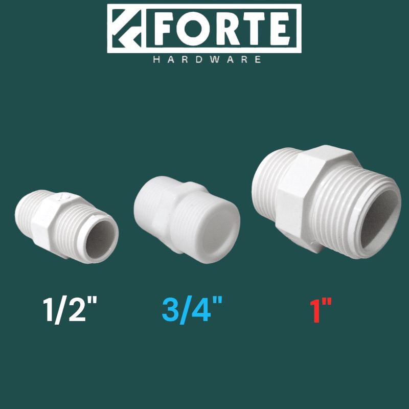 Jual Double Nepel 1/2", 3/4", 1" inch PVC Putih / Dobel Nipple Double Drat Nepel Drat Luar ...