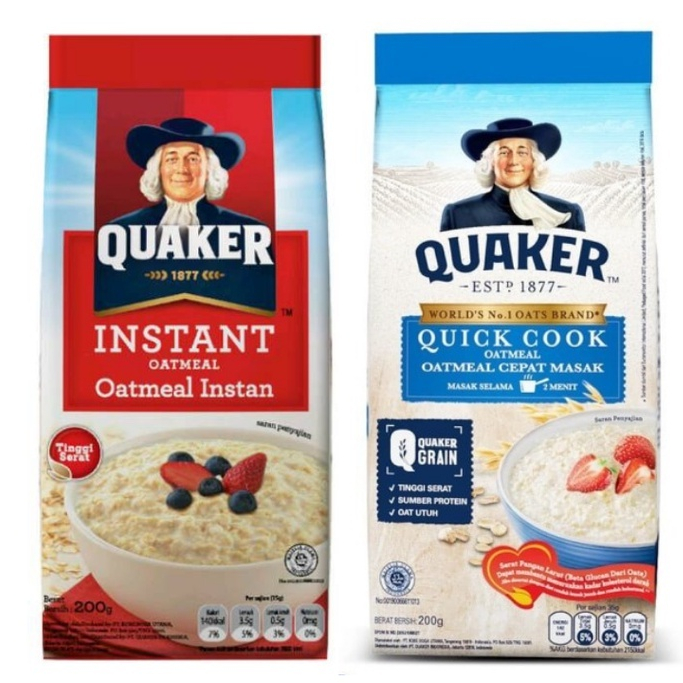 Jual Quaker oatmeal merah / biru 200 gram | Shopee Indonesia
