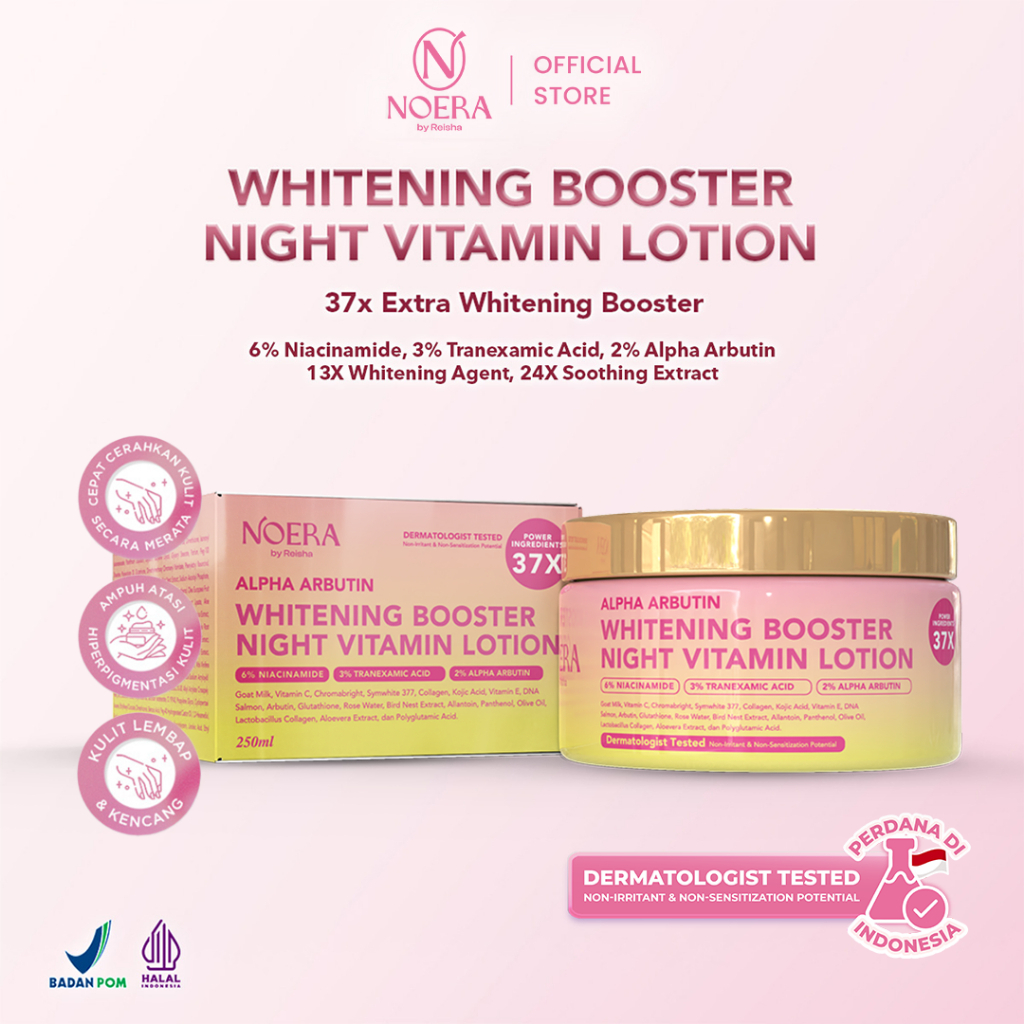 Jual Noera Whitening Booster Night Vitamin Lotion | Hb Dosting Pencerah Kulit | Lotion Pemutih ...