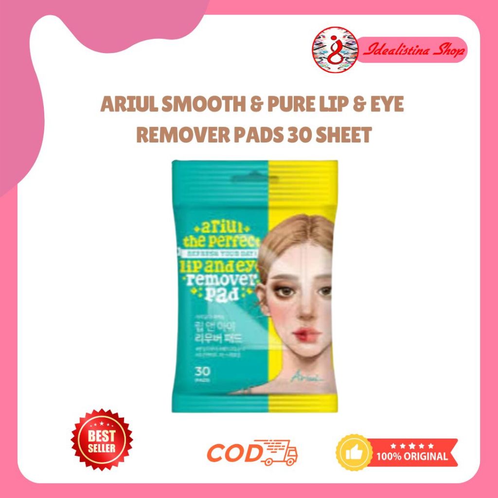 Jual Ariul Smooth & Pure Lip & Eye Remover Pads 30 Sheet | Shopee Indonesia