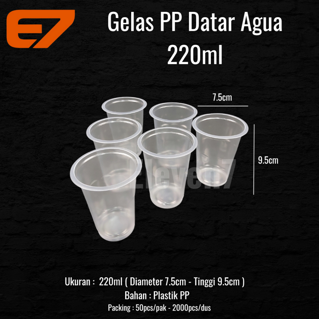 Jual Gelas Plastik PP Gelas Aqua, Gelas Kopi, Gelas Minum 220ml (50pcs) | Shopee Indonesia