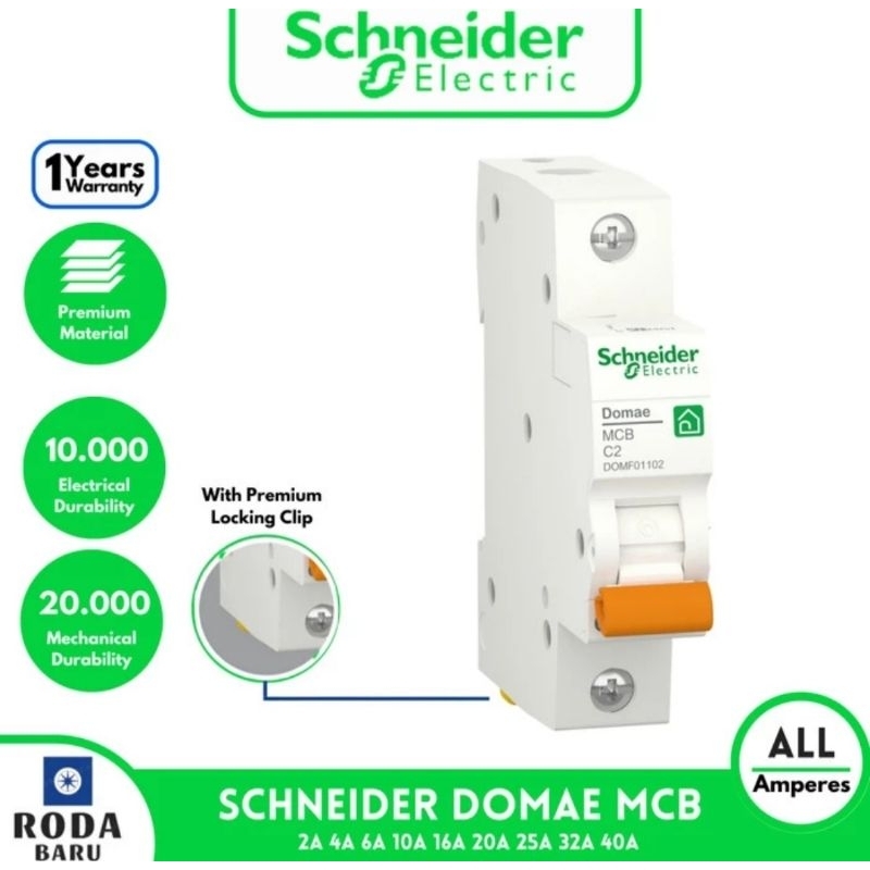Jual MCB Schneider Domae tipe baru 1 Phase 40a dan 50a Original ...