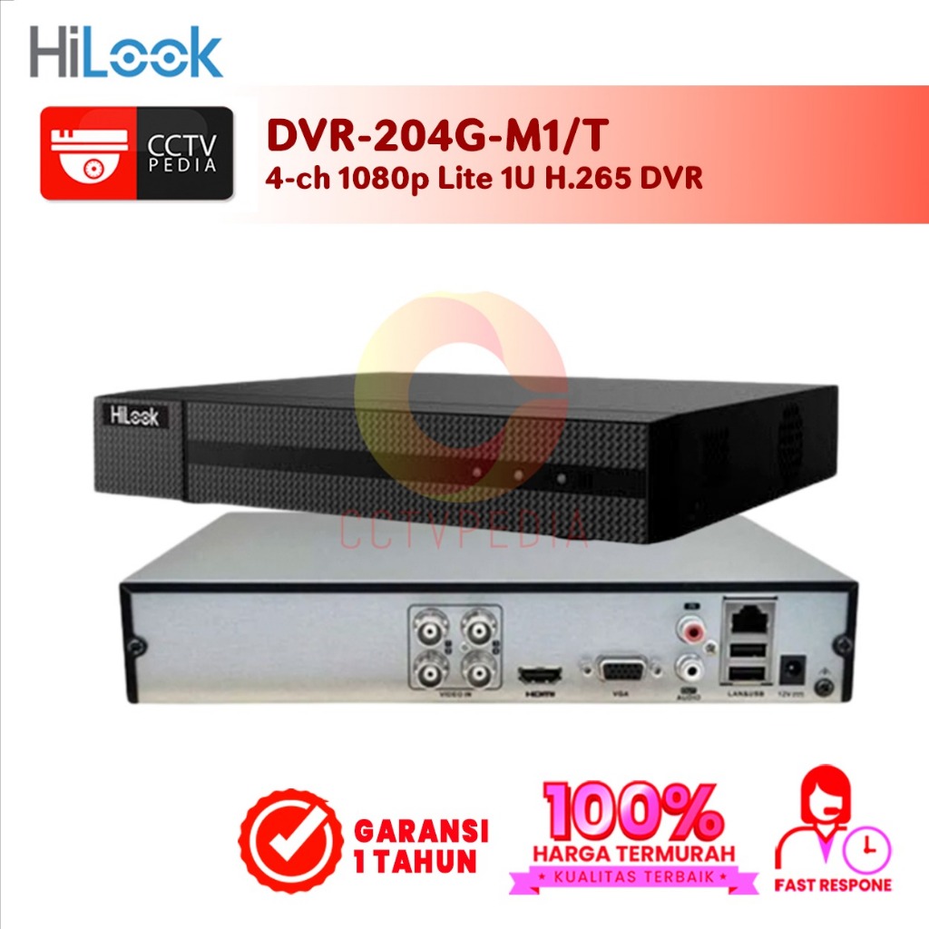Jual HILOOK DVR 4CH 2MP DVR-204G-M1/T | Shopee Indonesia