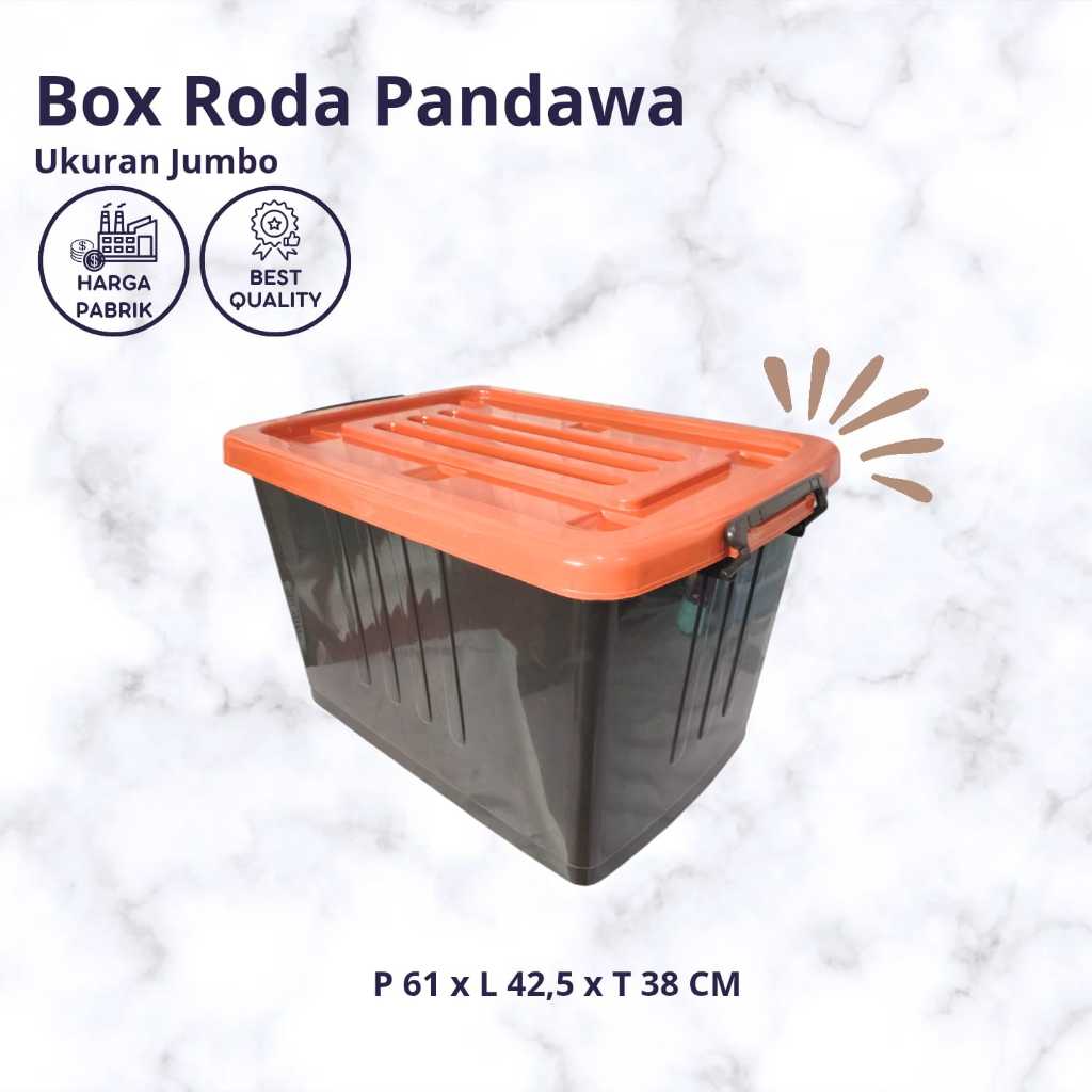 Jual Container Box Roda Pandawa Coklat Jumbo 70 Liter Kotak Penyimpanan ...