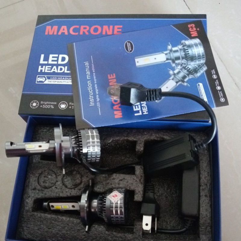 Jual Bohlam Led h4 3 warna MACRONE | Shopee Indonesia