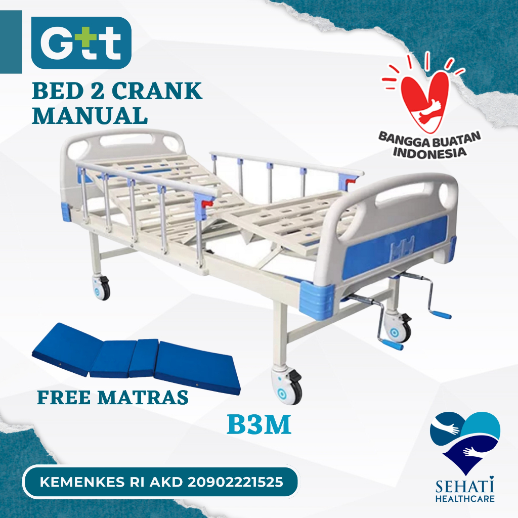 Jual GTT Bed 2 Crank Manual B3M Peralatan Rumah Sakit Ranjang Tempat ...