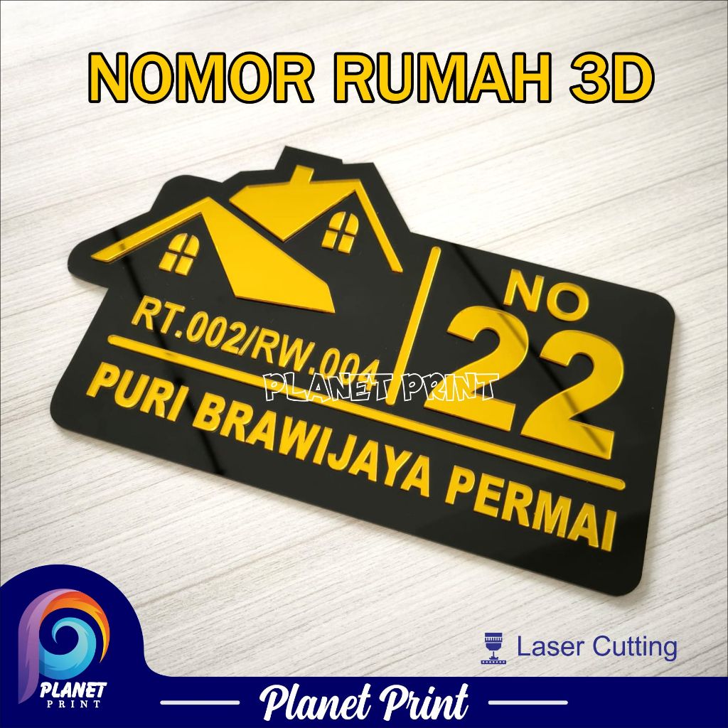 Jual Nomor Rumah Aesthetic Akrilik Timbul Mewah Bebas Custom Tempel | Nomer Rumah Kos Penginapan ...