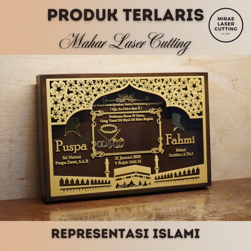 Jual Mahar Laser Cutting /Bingkai Mahar Pernikahan/ Mahar Islami ...