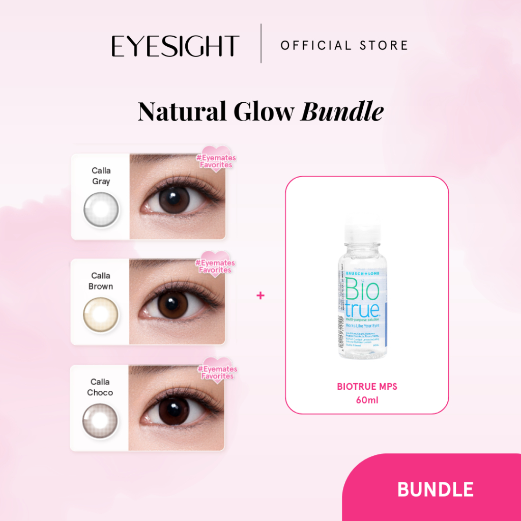 Jual [BUNDLE NATURAL GLOW] EYESIGHT LENSES Softlens Bloominc Calla + Cairan Biotrue MPS 60ml ...