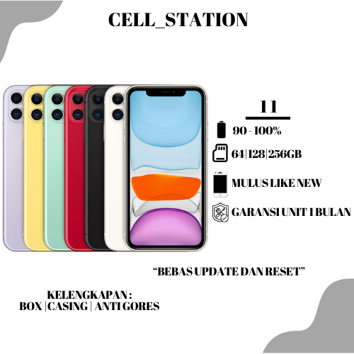 Jual iphone 11 normal & 14pro-11 ganti housing minus second 256gb 128gb ...