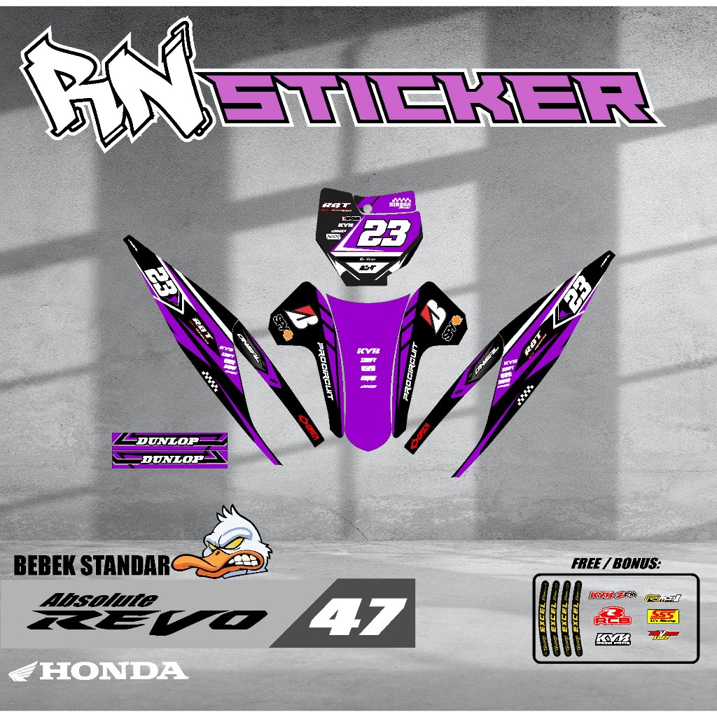 Jual (COD) TERBARU Sticker RBT REVO ABSOLUTE RBT BEBEK MODIF SUPERMOTO ...
